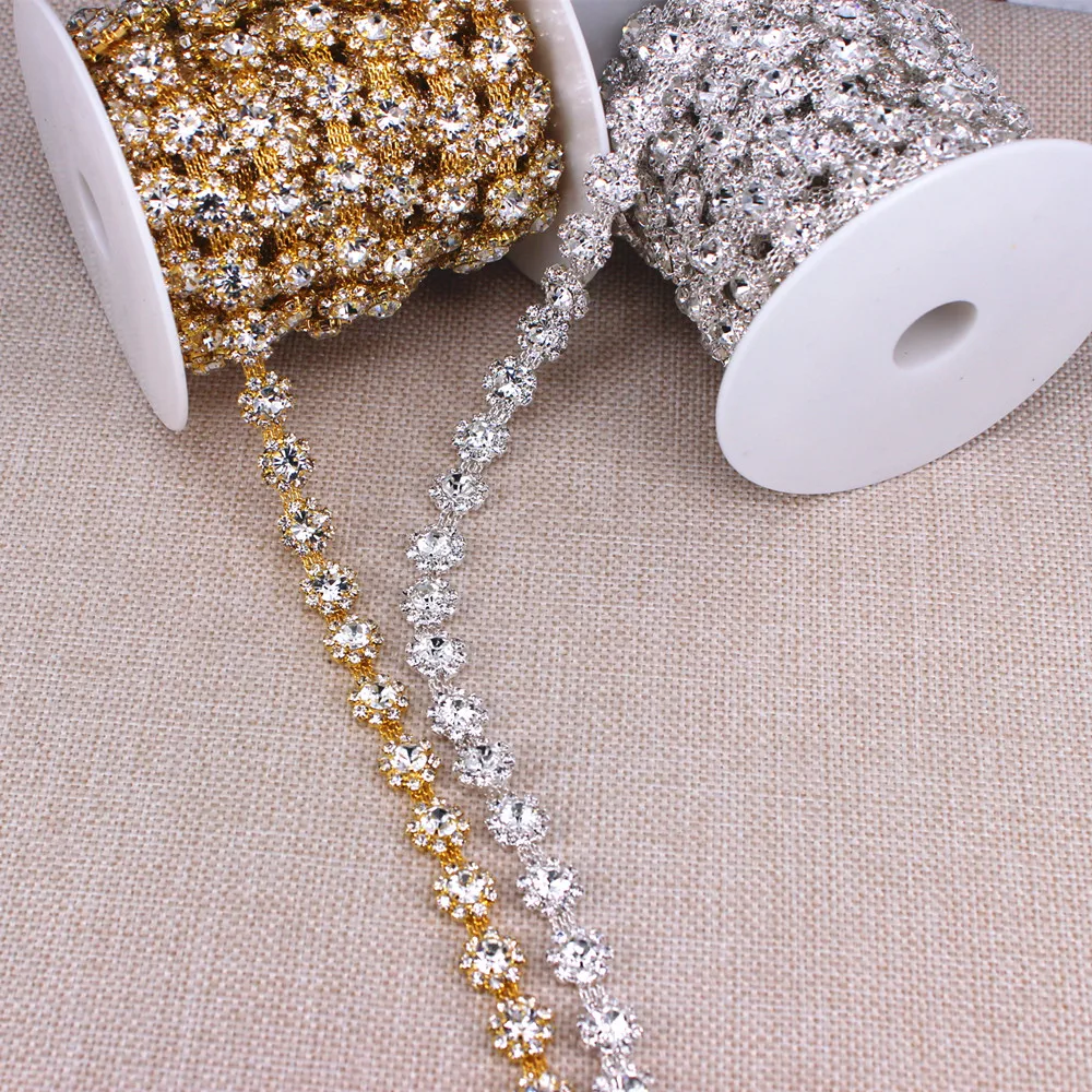 1 Yard 91CM Elegant Rhinestone Trimming For Bridal Dress Garment Sewing ...