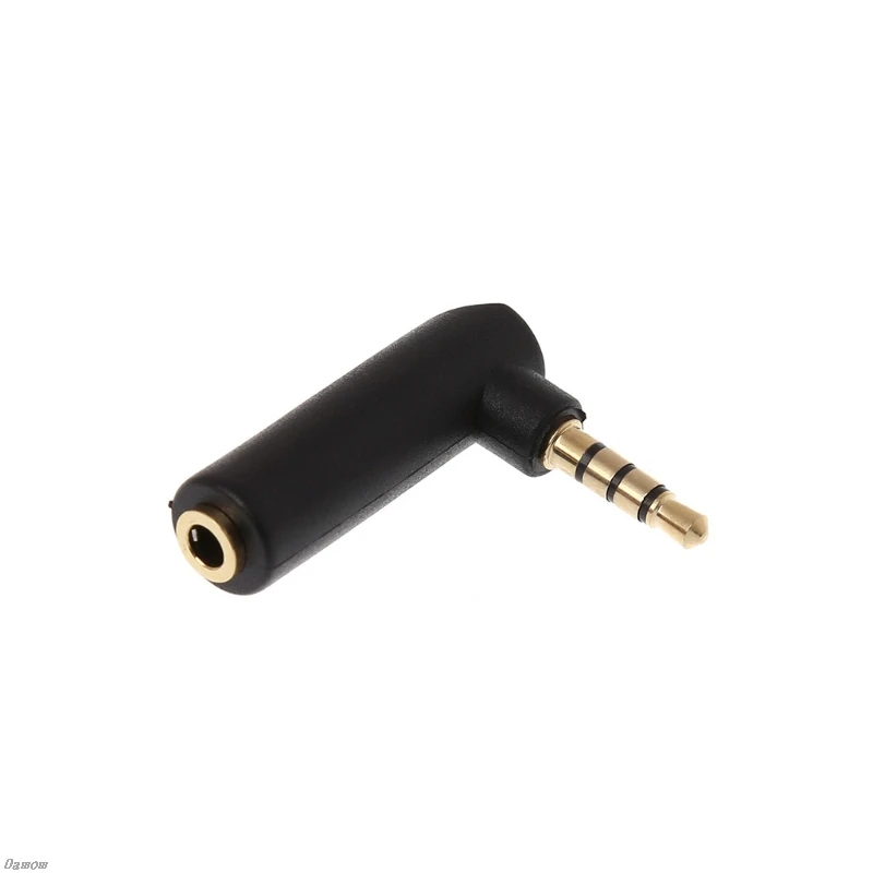 Gold Plated L Shape Right Angle 4 Pole 3.5mm Male To Female Stereo Plug ...