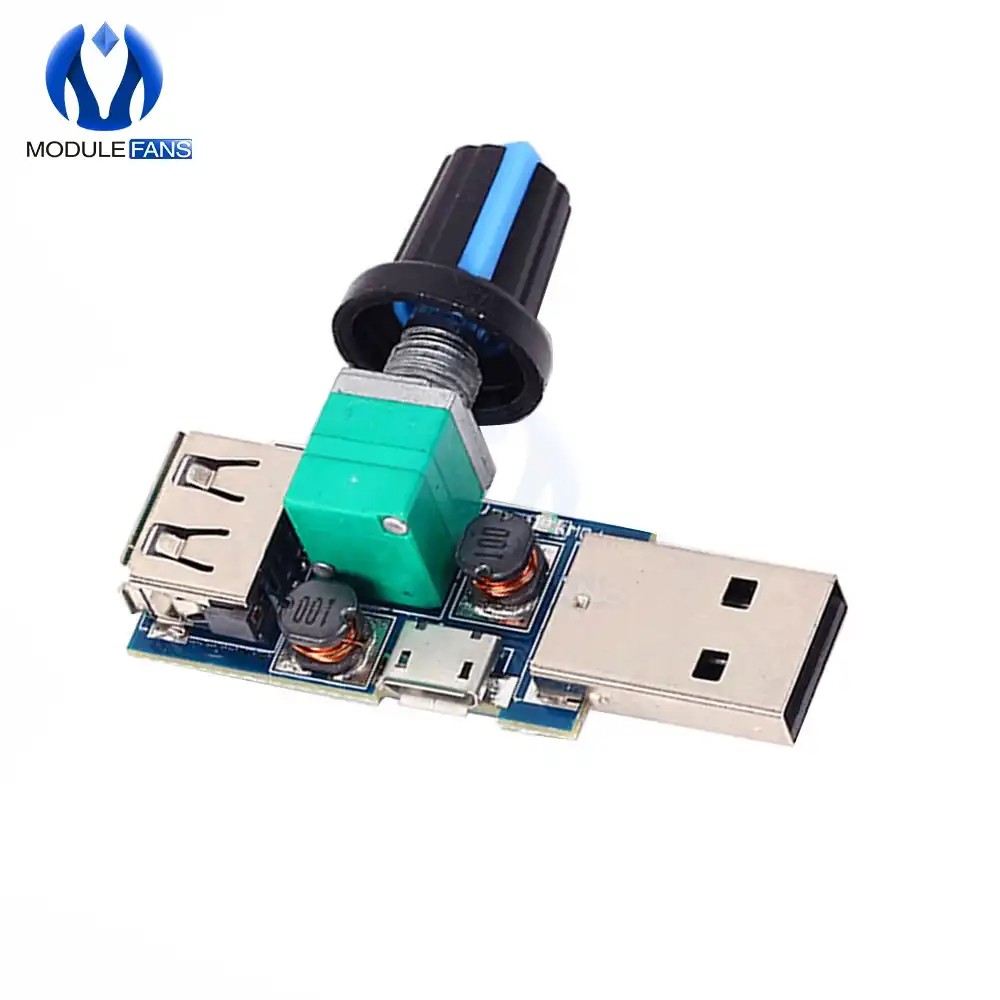 5V to 12V USB Fan Speed Controller Control Switch Fan Stepless Module ...