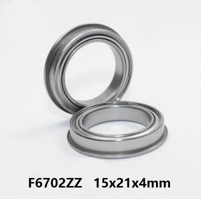 50pcs/lot F6702zz F6702z F6702 Zz Z 15x21x4 Mm Flange Deep Groove Ball ...