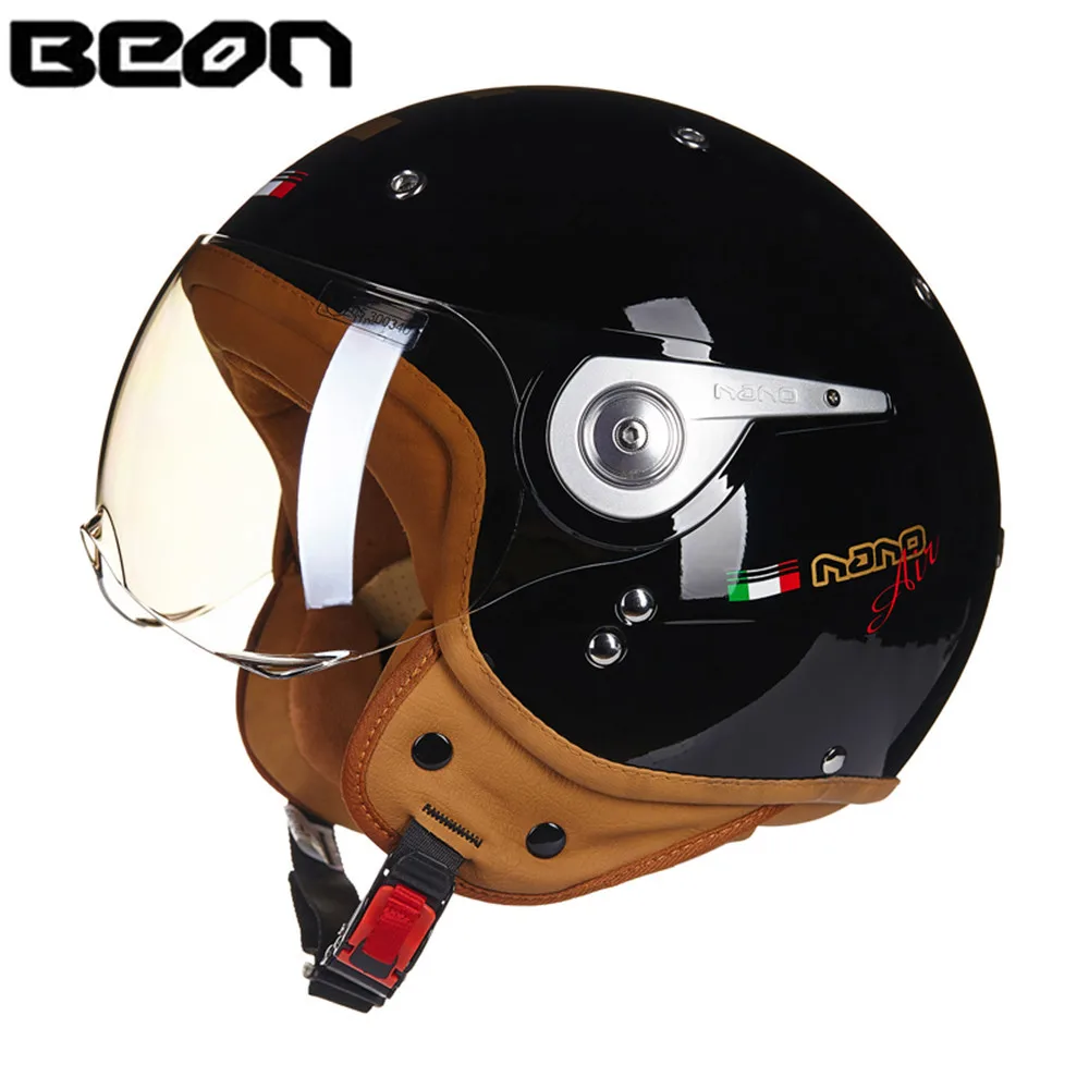 ECE Open Face Motorcycle Helmet Chopper 3/4 Open Face Vintage Helmet ...
