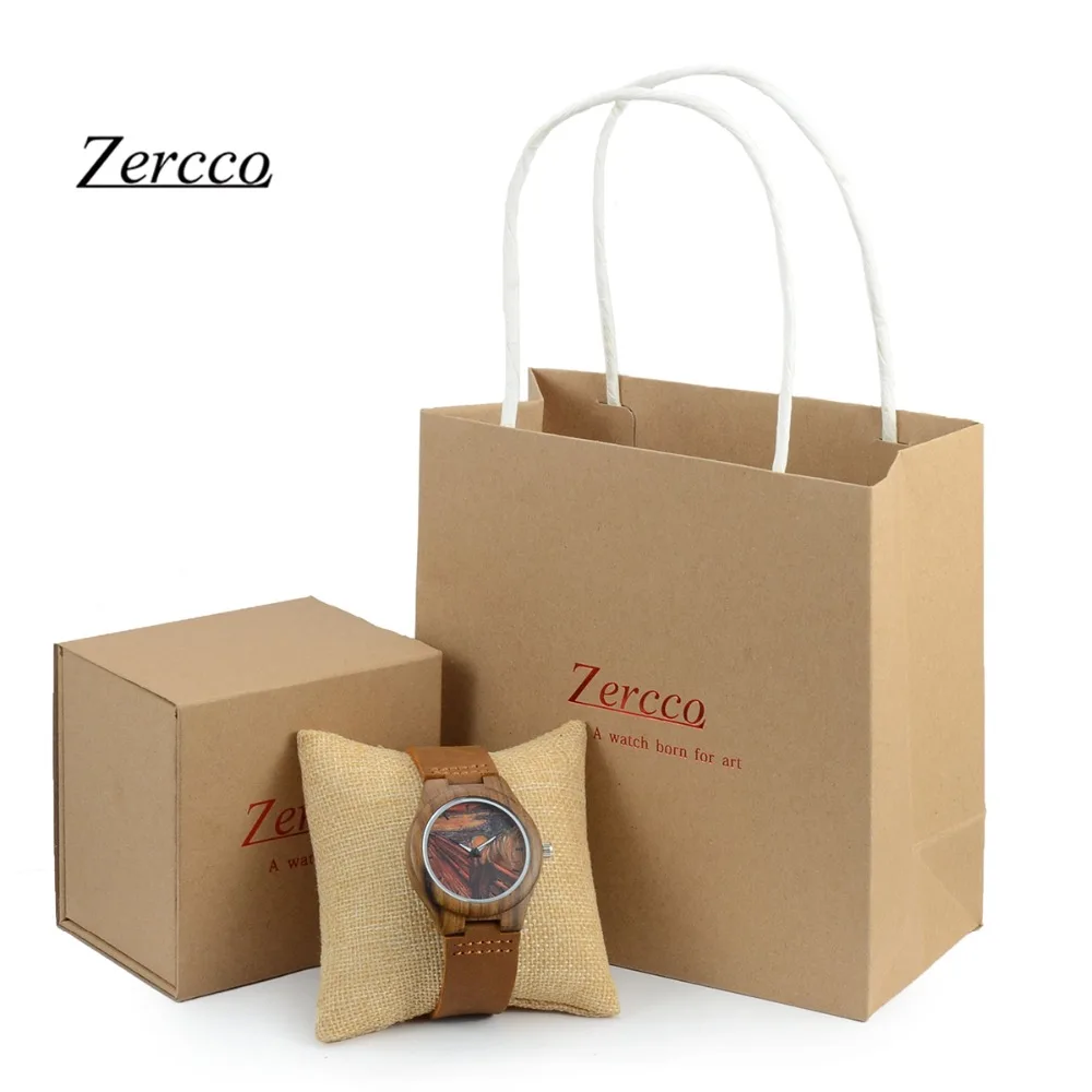 Zeroo Ebony Wooden Watches Soft Leather Band with Gift Box Sunflower ...
