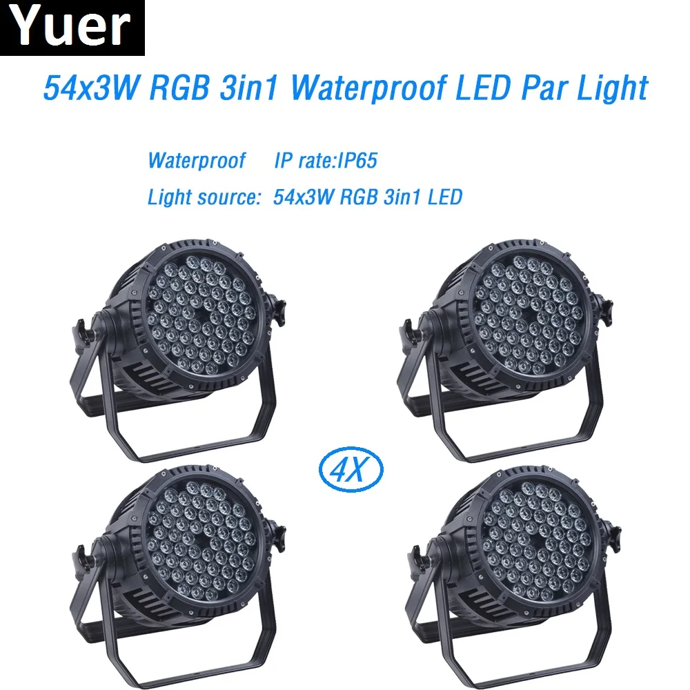 4pcs/lot Cast Aluminum 54x3W Waterproof LED Par Light RGB 3IN1 ...