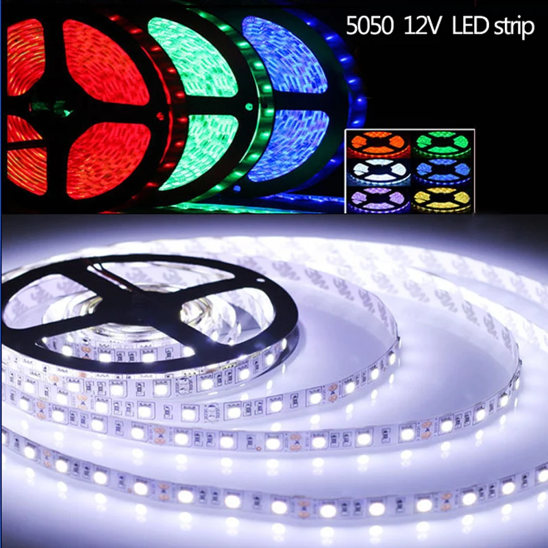 5m Led Strip Dc12v 5050 60leds M 5m Lot Flexible Led Light Strip Rgb