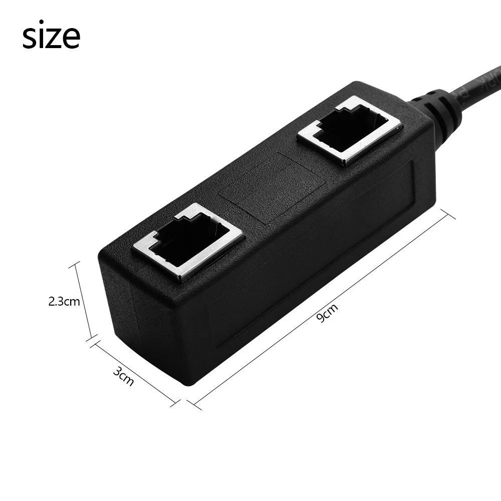 RJ45 1 Male to 2 Female Ports Ethernet Network Plug Cable Splitter ...