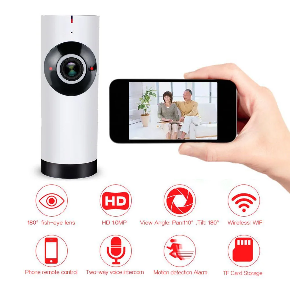 Aliexpress 720P Mini Wireless Home Camera Fisheye Panoramic 180 Degree ...