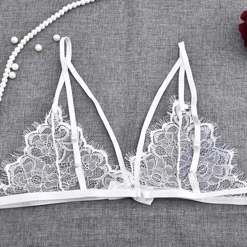 Fashion Sexy Bra Flower Gauze Lace embroidery Bra Ultra thin Transparent Underwear Bralette ...