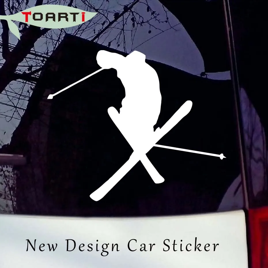 Skier Silhouette Sticker Ski Car Window Vinyl Decal Extreme Sports Snow ...