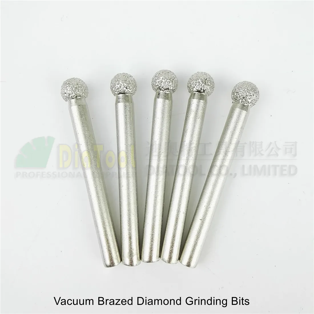 Diatool 5pcs #10 Vacuum Brazed Diamond Grinding Bits 8mm Ball Type ...