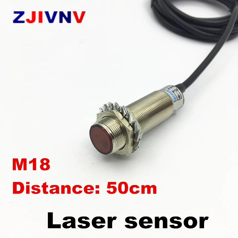 M18 Laser sensor visible red light difuse type NPN PNP NO distance 2 ...
