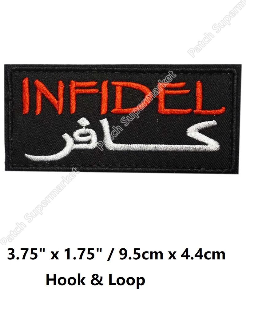 3 75 Infidel Flag Arabic Tactical Army Crusader Combat Hook And Loop