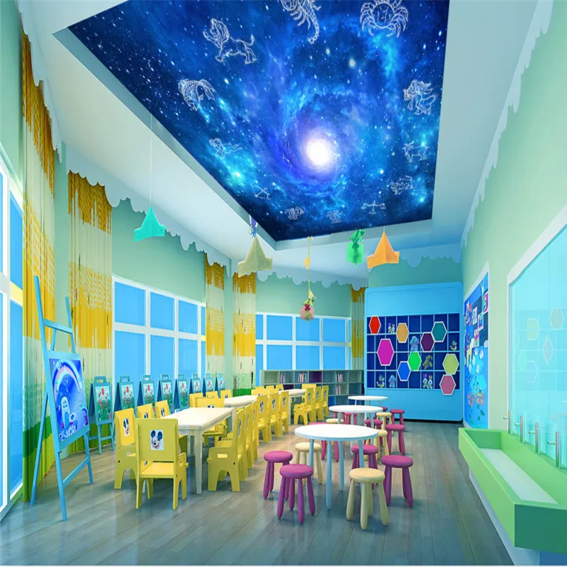 3D Ceiling Murals Custom Starry Sky Photo Wallpaper for Kids' Room ...