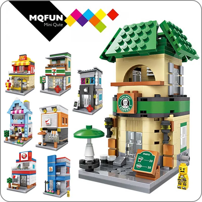LOZ-Mini-Bricks-Architecture-Mini-Street-Model-brand-Coffee-Store-Shop ...
