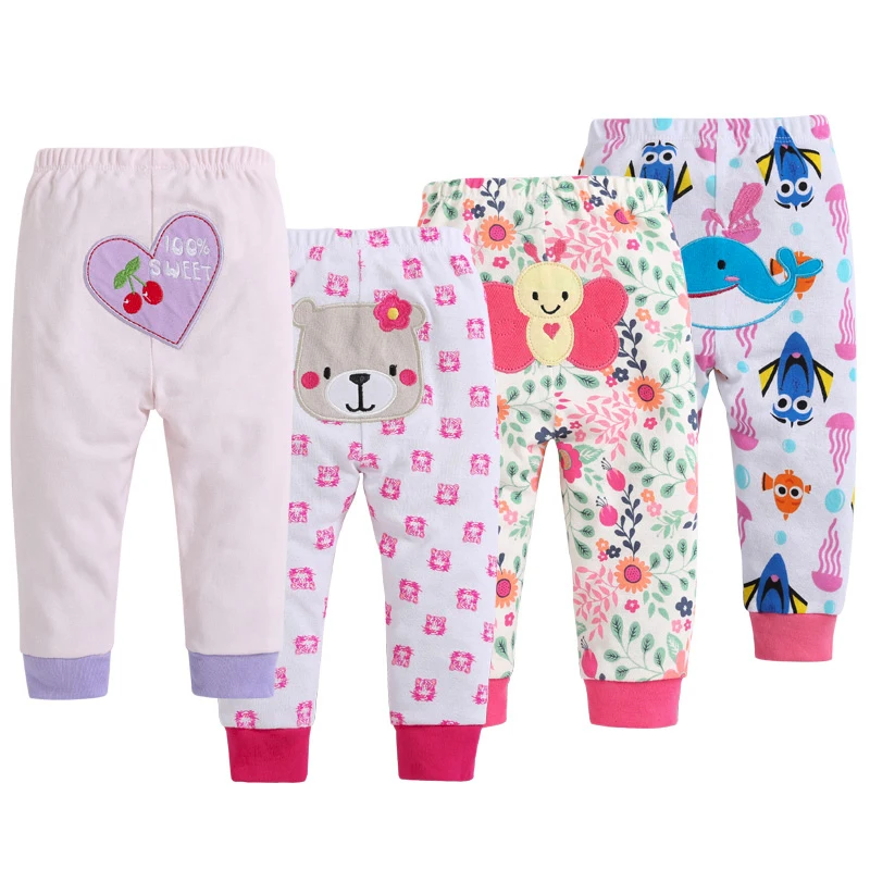 0 36M 4 Pieces Baby Trousers Kid Wear Baby Pants Cartoon Baby Boy ...