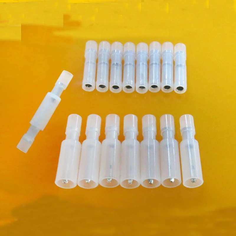 Male and female wire Butt joint splice terminal White Nylon Connecting ...