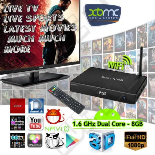 Aluminium Housing Android TV BOX XBMC fully Loaded WiFi Ariel Media ...