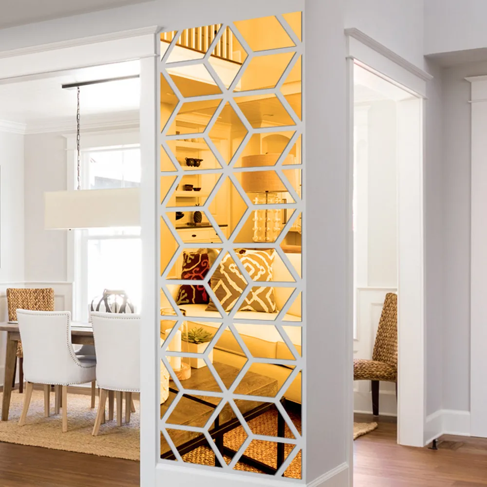 3D DIY Decals Acrylic Wall Sticker Mirror Stickers Modern Decoration ...