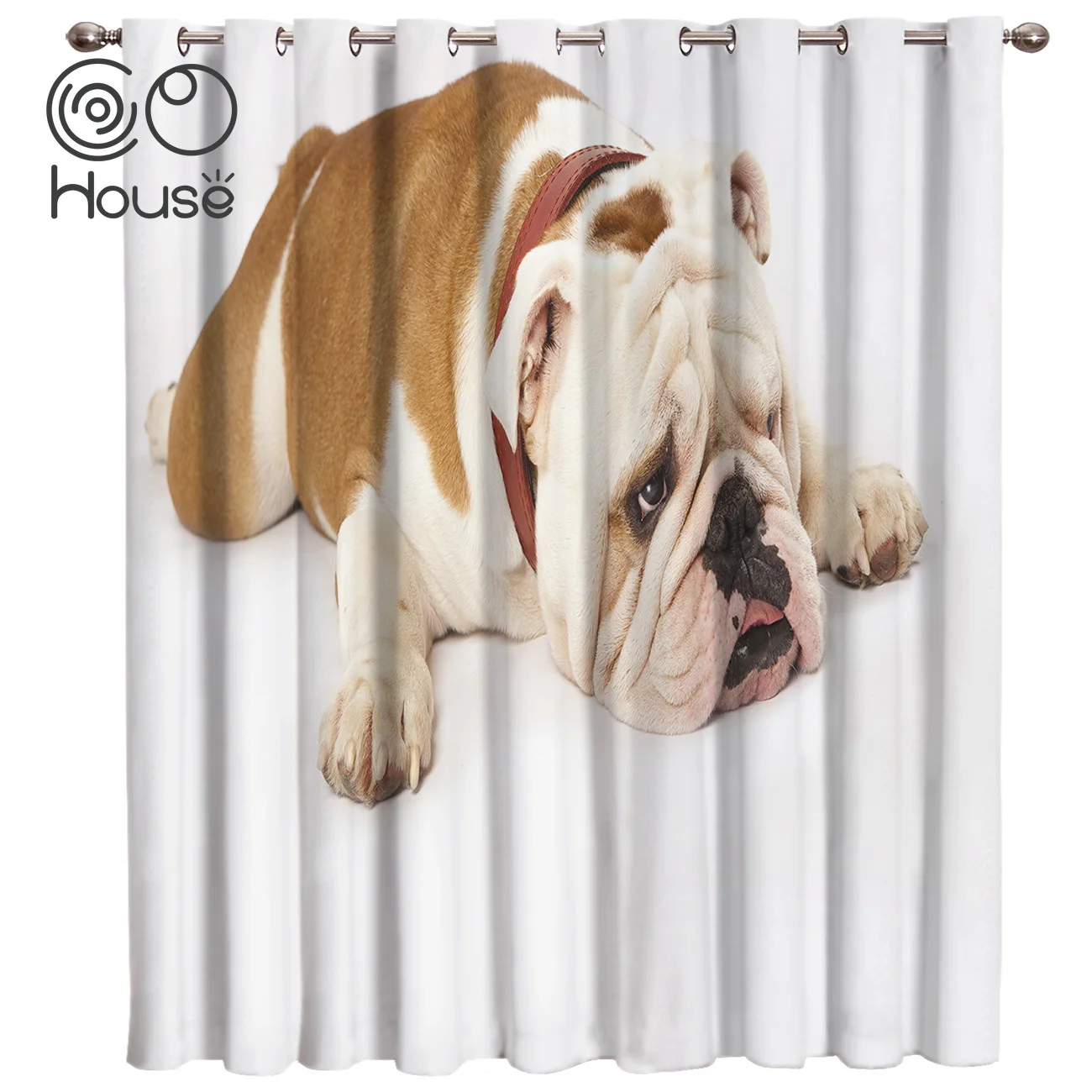 Dog Window Curtains Living Room Fabric Drapes Ation Bedroom - AliExpress