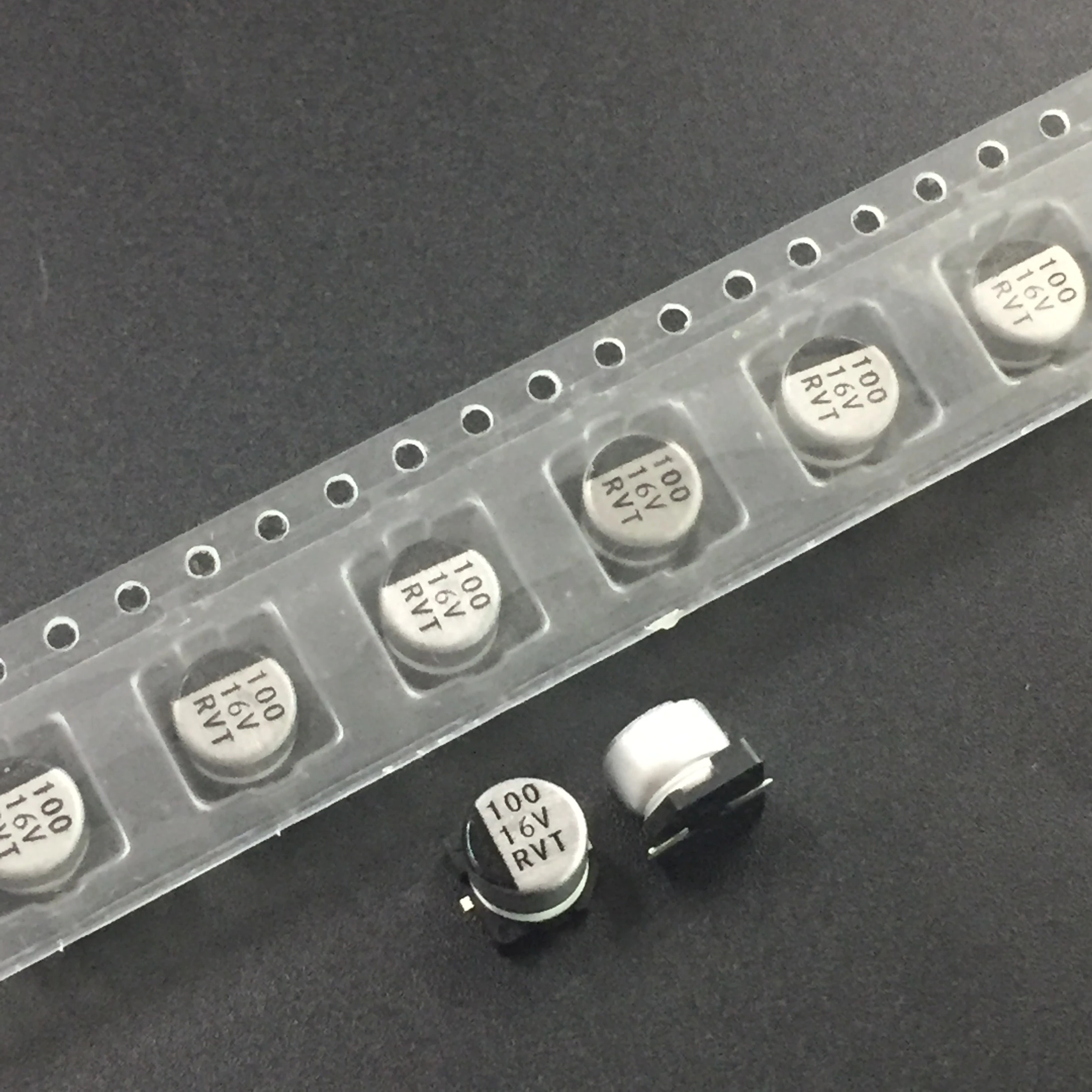 100pcs 100uf 16v Taiwan Rvt Series 6.3x5.4mm 16v100uf Chip Type Smd ...