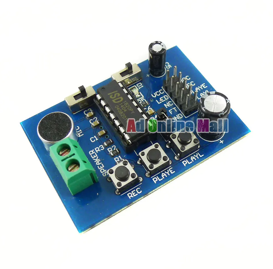 5PCS/LOT ISD1820 PCB Version Voice Board Module On board Microphone ...