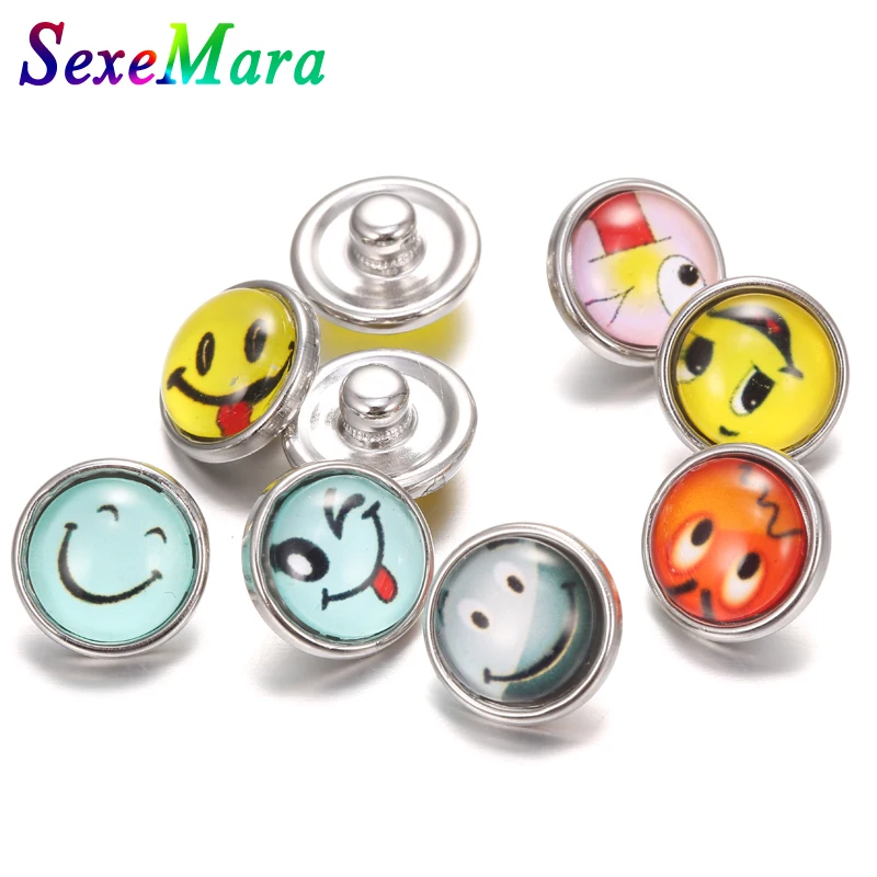 20Pcs Selling Snap Button Jewelry Facial picture Round Glass Snap ...