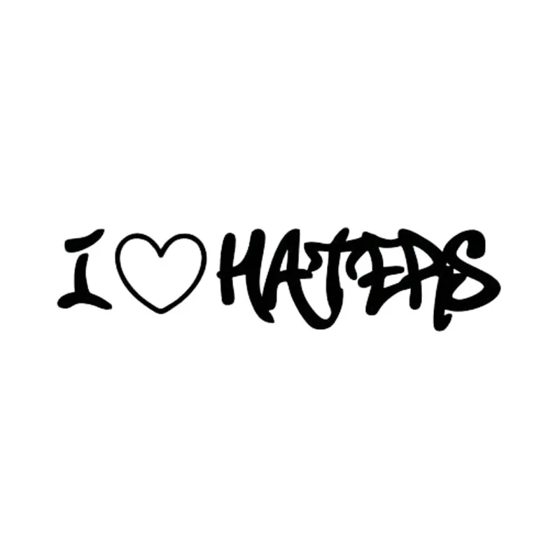 15*3.6CM I LOVE HATERS Funny Car Window Decal Stickers Fashion Vinyl ...