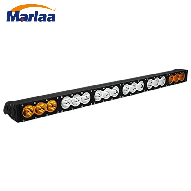 32 inch 180W LED light bar Combo beam white + Amber Double Color Single ...