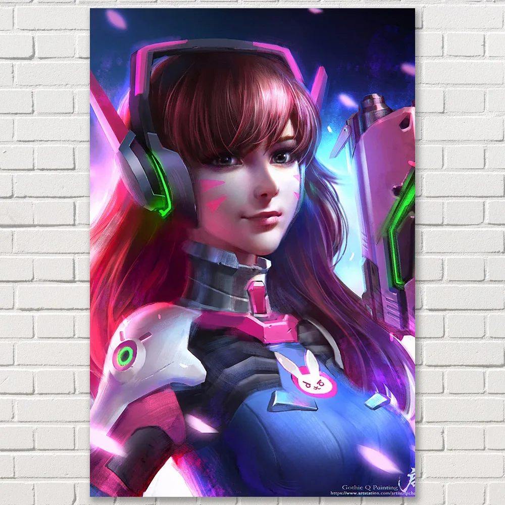 Nuomege Overwatchs Dva Poster Hd Silk Posters Picture Bedroom Wall Art ...