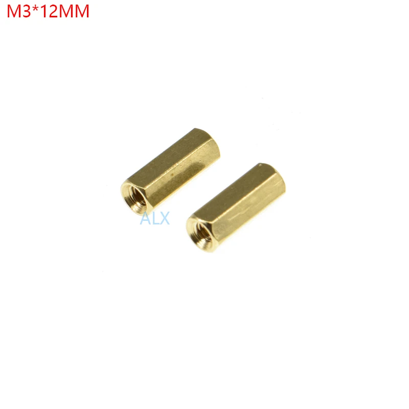 50pcs M3*12mm Hex Head Hollow Threaded Copper Pillar M3 12mm Height ...