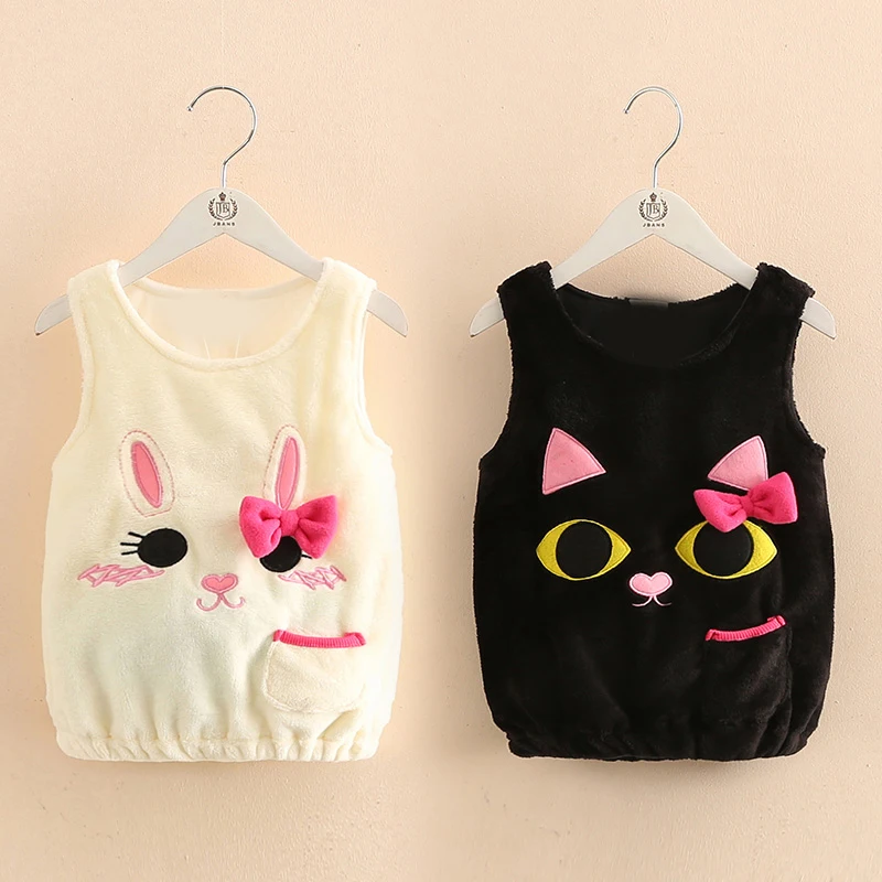 2 8Yrs Winter Girls Vests Children's Fleece Warm vest Baby Girls bunny ...