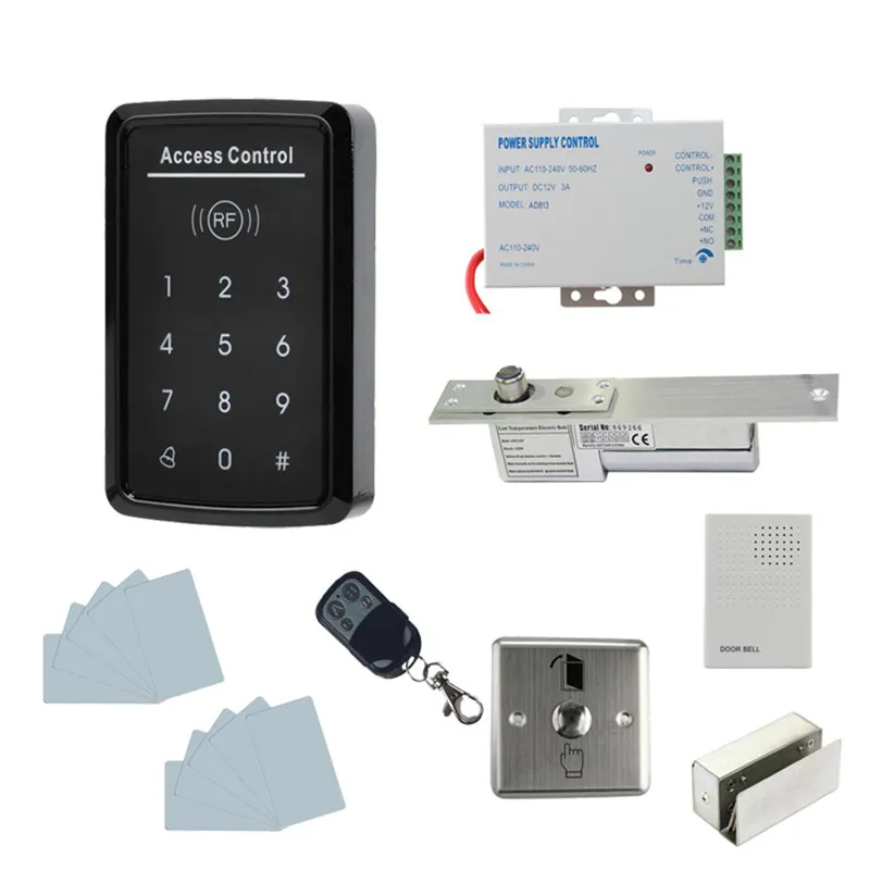 Rfid Access Control System Kit Set + Bolt Door Lock + Id Card Keytab ...