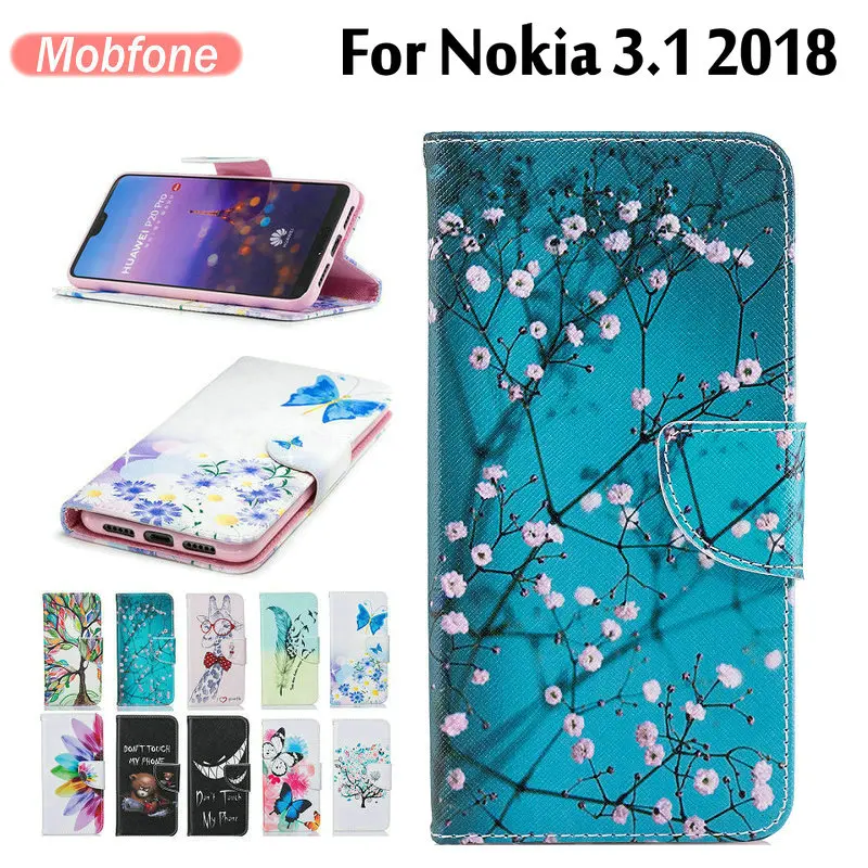 For Nokia 3.1 case , Funny cute patterned pu leather case for Nokia 3.1 ...
