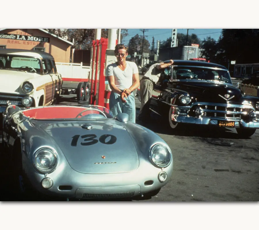 Classic Vintage Actor James Dean Car-Silk Art Poster Wall Sticker ...