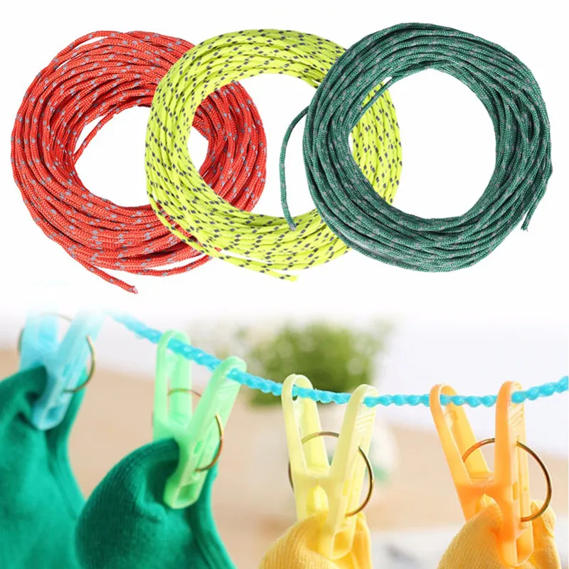 2.5MM Diameter 15.24m/50ft Multifunctional Reflective Tent Rope String ...
