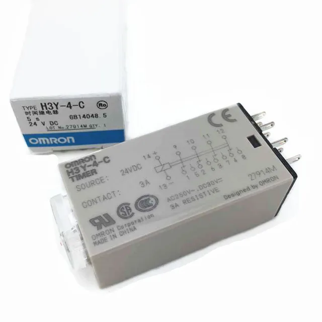 H3Y 4 H3Y 4 C DC 24V 1S 5S 10S 30S 60S 3A OMRON relay 14 needle ...
