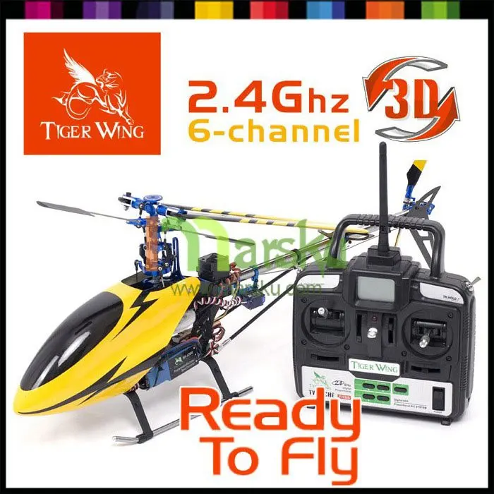 Tiger Wing 450 450V2 100% RTF 2.4G 6CH Metal Carbon Fiber RC Model ...