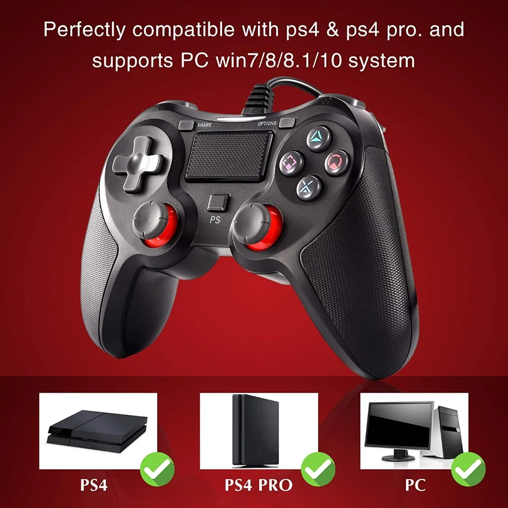 Mando con cable para PS4, 1,5 M, usb, PS 4, para PlayStation 4/PS4 Slim ...