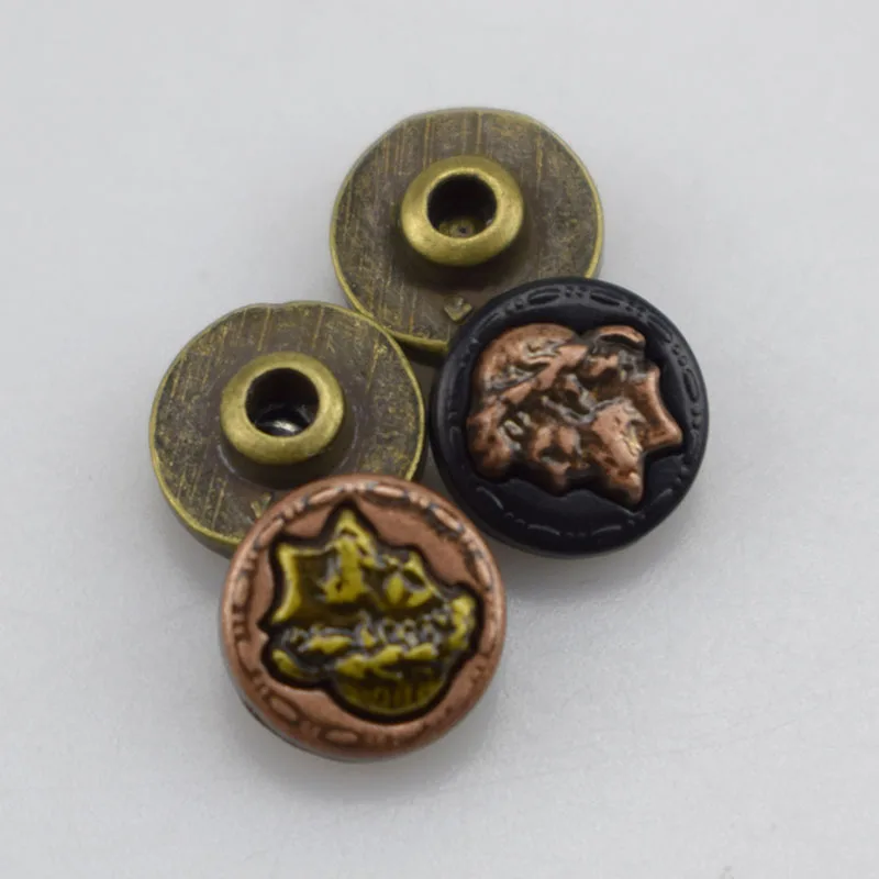 A021 Metal Garment 50Pcs Jeans Buttons Rivets Round Fastener Studs ...