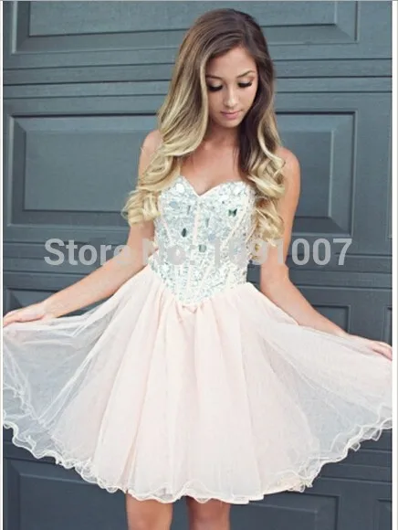 Fashion High Quality Beaded Strapless Sweetheart Prom Gown Chiffon A