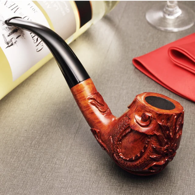 2018 New ADOUS Chinese dragon hand carved briar Tobacco pipe Smoking ...