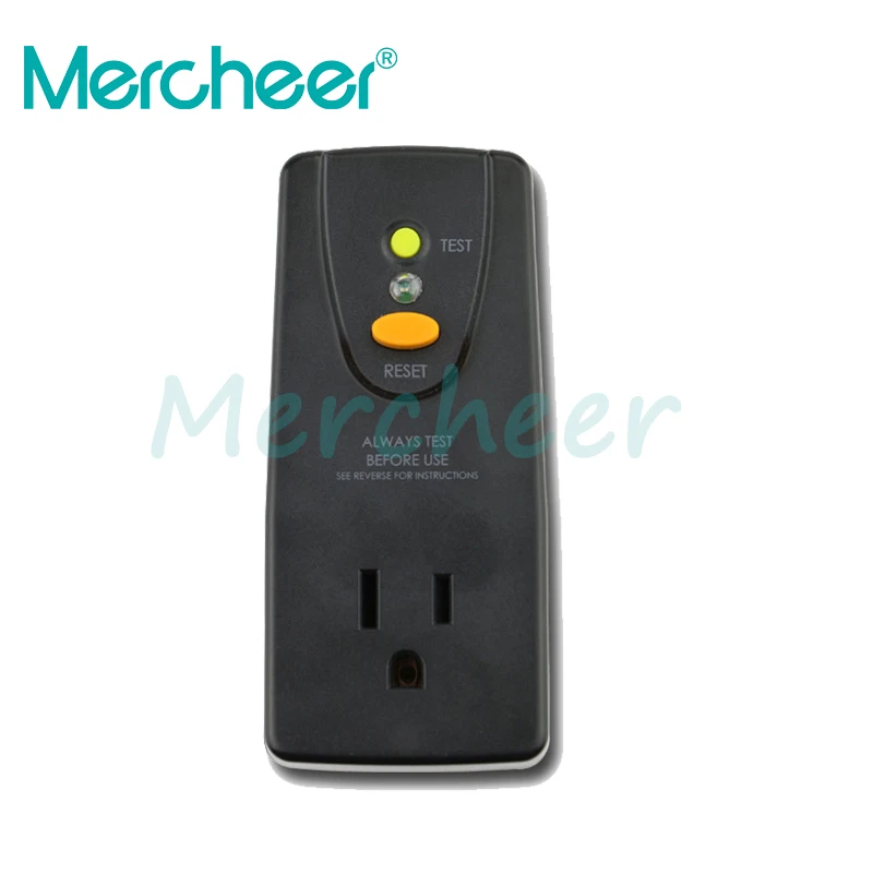 15A 120V 2 Pins US Plug GFCI Leakage Protection Safety MINI RCD Socket ...