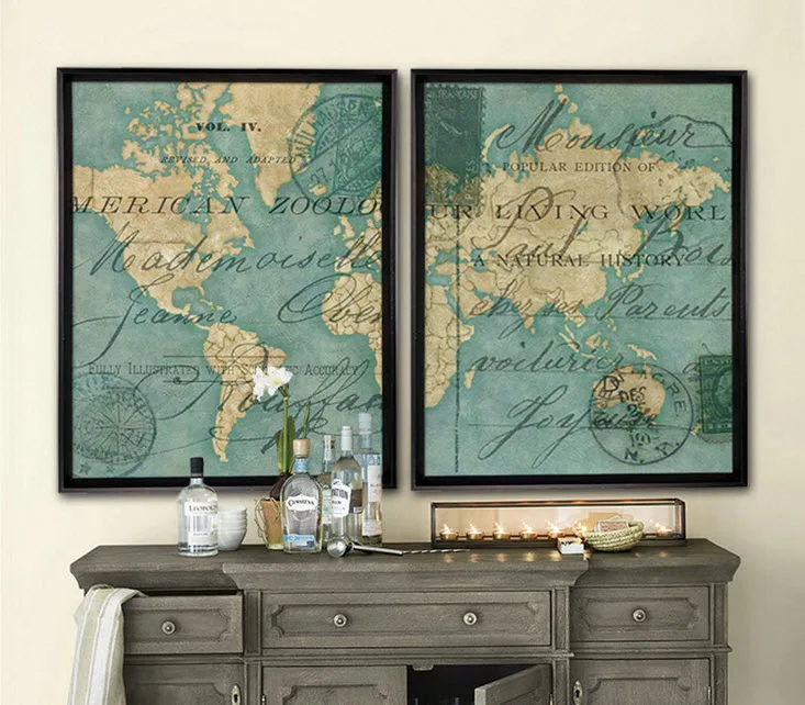 Ireland Pop Map Classic Vintage Retro Kraft Canvas Painting Paintings ...