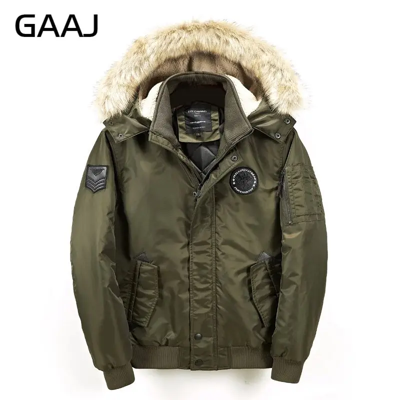 GAAJ Military Winter Jacket Long Mens Hooded Thick Parkas Warm Winter ...