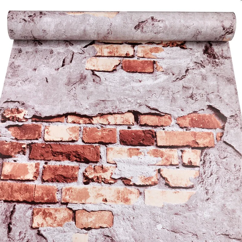 Retro American White Colorful brick design self adhesive vinyl ...