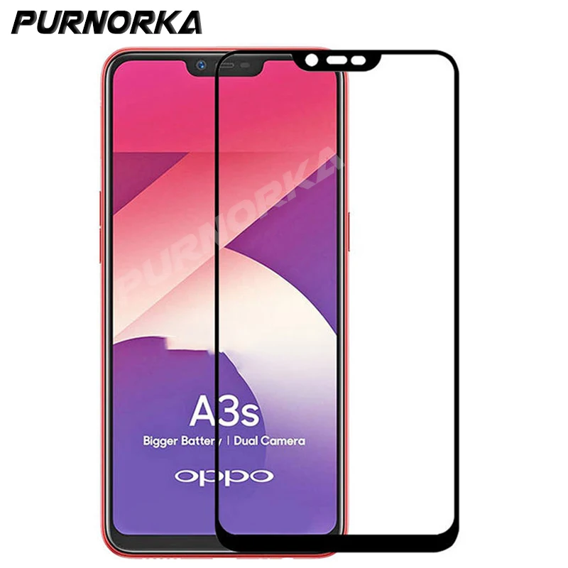Oppo A3s Tempered Glass Full Cover 9h 3d Screen Protector Protective