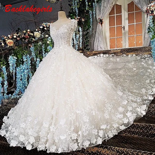 00174 Luxury Pure White Sexy Wedding First Night Dresses Embroidered ...