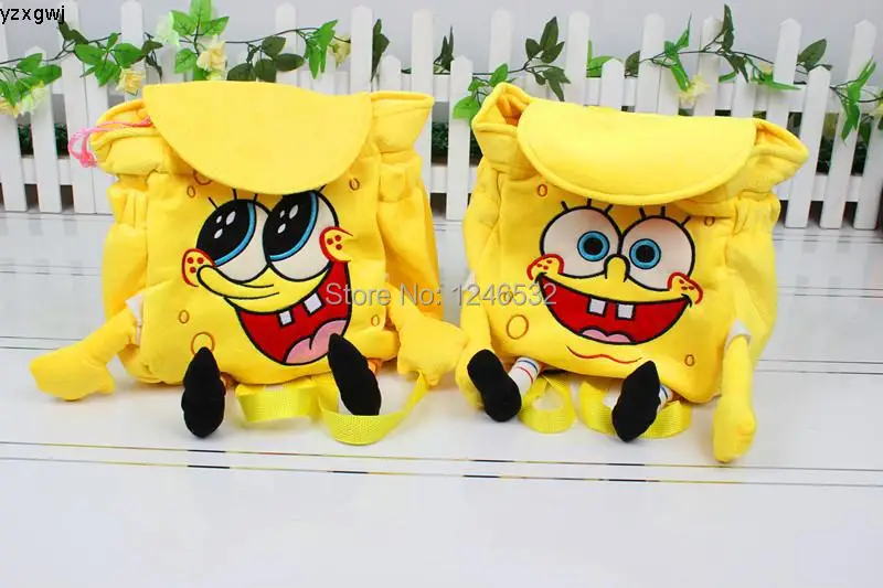 New Cute SpongeBob Plush Children Bag Good Plush Cartoon Backpack ...