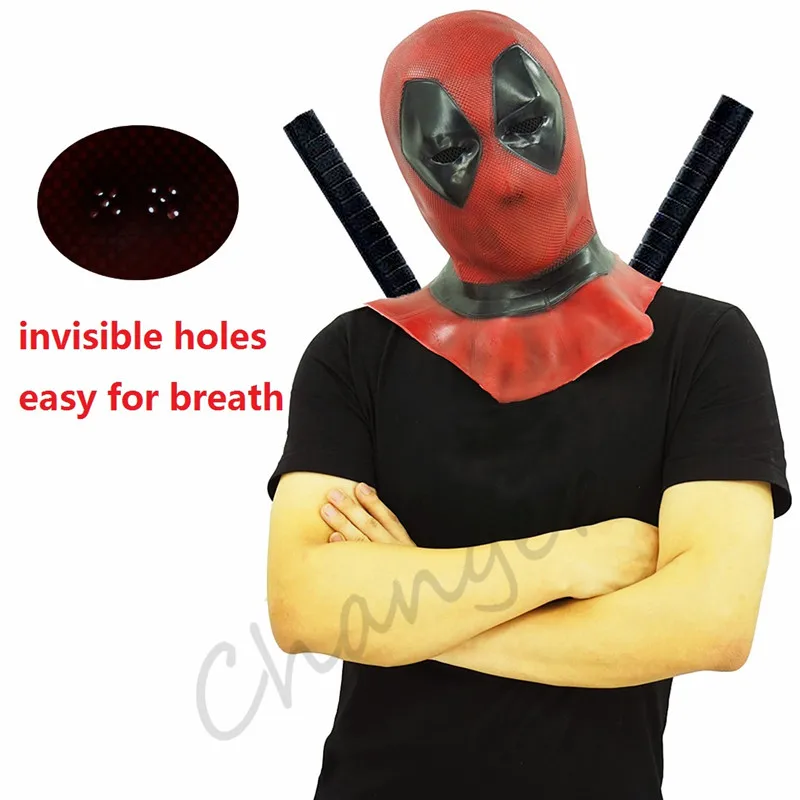 Deadpool Mask with Zipper Breathable Holes Marvel Movie Superhero Full ...