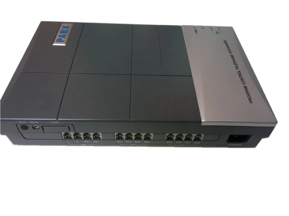 208CS Telephone mini pbx system / Telephone switch 2 lines +8 output ...