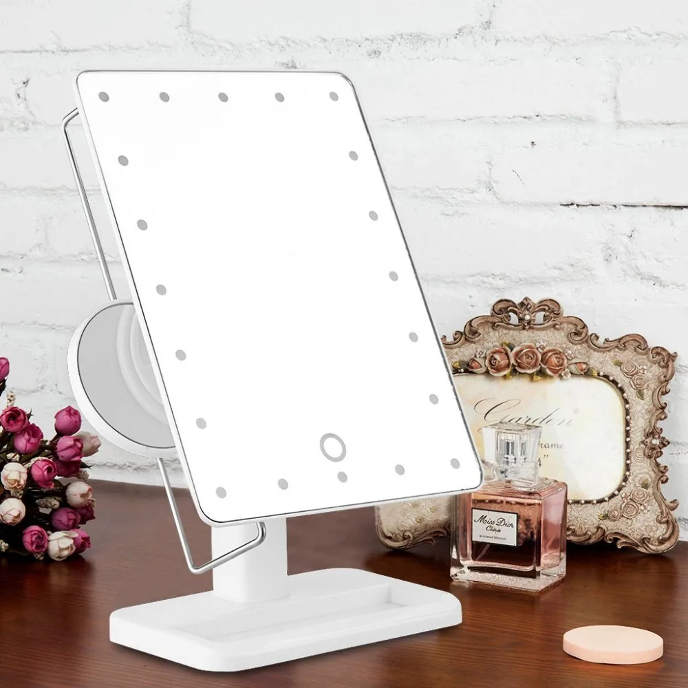 LED Touch Screen Makeup Mirror Professional Vanity Mirror With 16/22 ...